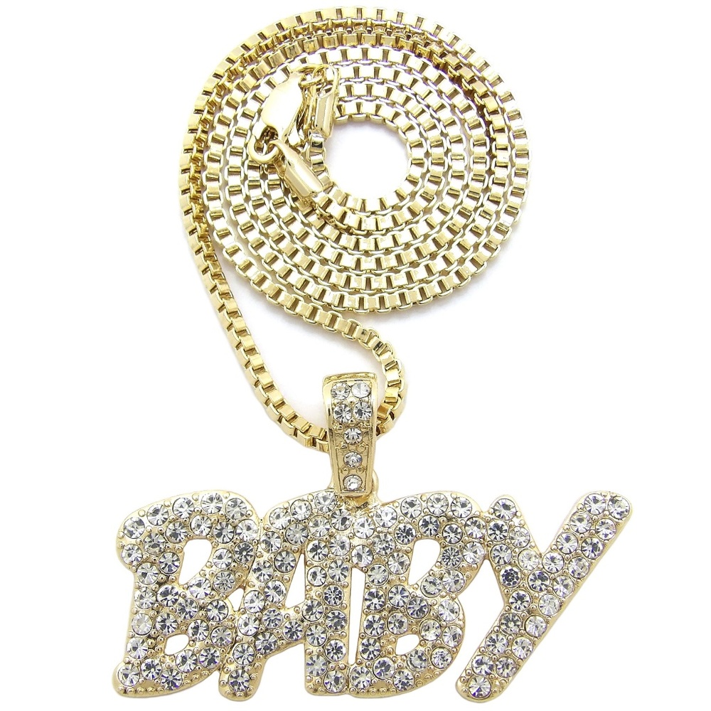 Lil Baby's Baby Pendant & Box Chain Neckalce - Gem